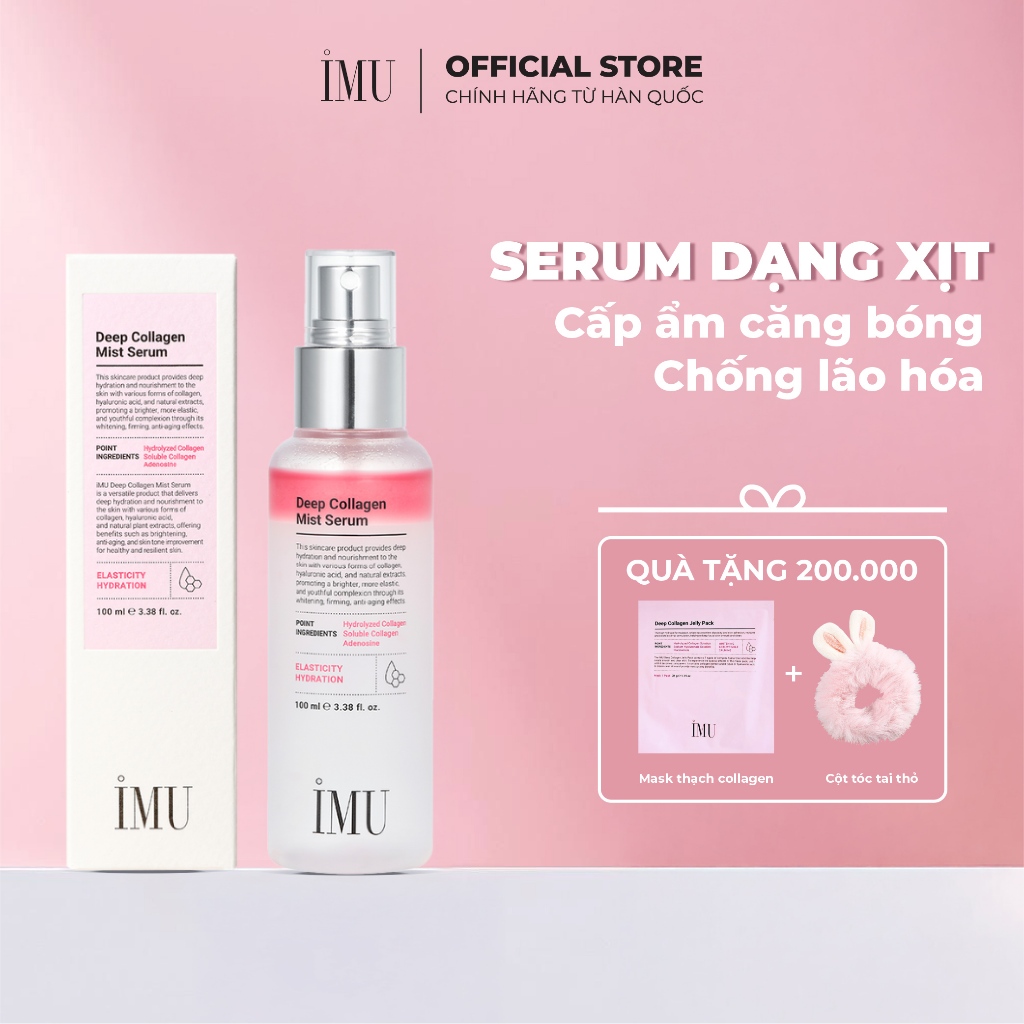 [Tặng Mặt Nạ] Serum Dạng Xịt iMU Deep Collagen Cấp Ẩm Sâu, Dưỡng Căng Bóng Da, Tăng Đàn Hồi ...