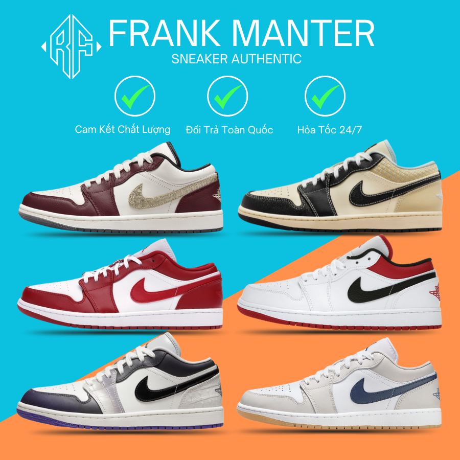 Giày thể thao Jordan 1 Low, Giày JD1 cổ thấp đủ phối màu nam nữ full ...