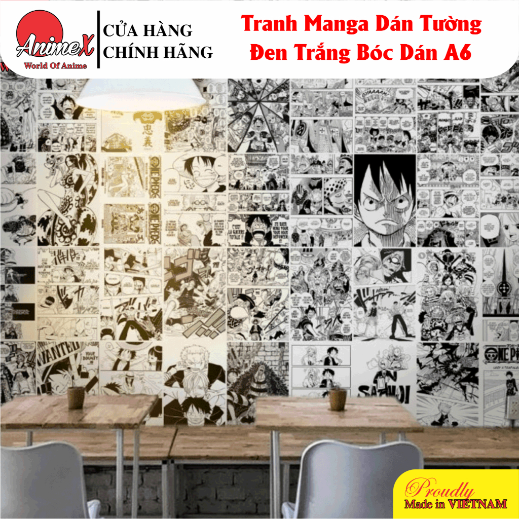 Set 20/50/100 Tờ Mangawall Dán Tường Có Sẵn Keo Anime One Piece Truyện ...
