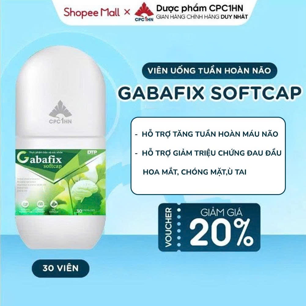 Viên uống tăng cường tuần hoàn não Gabafix Softcap tăng cường trí nhớ ...