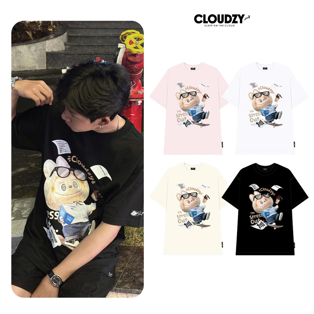 Áo phông nữ nam unisex tay lỡ thun labubu local brand CLOUDZY form rộng ...