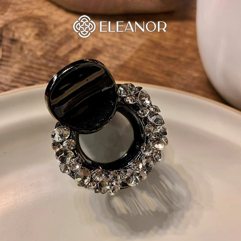 Kẹp tóc nữ càng cua Eleanor Accessories viền tròn trơn kẹp tóc đính đá ...