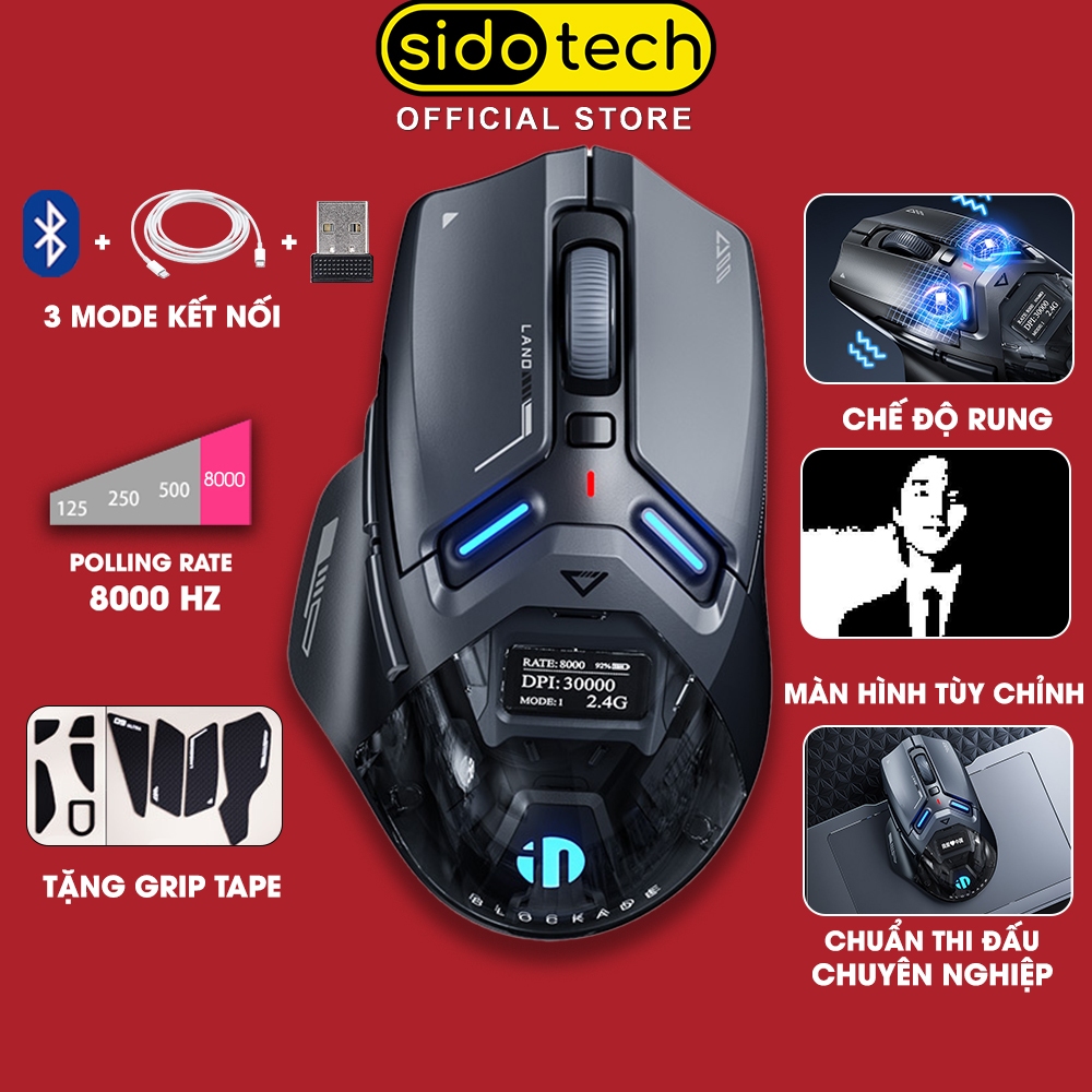 Chuột không dây gaming 8Khz SIDOTECH INPHIC IN9 ULTRA click rung màn ...