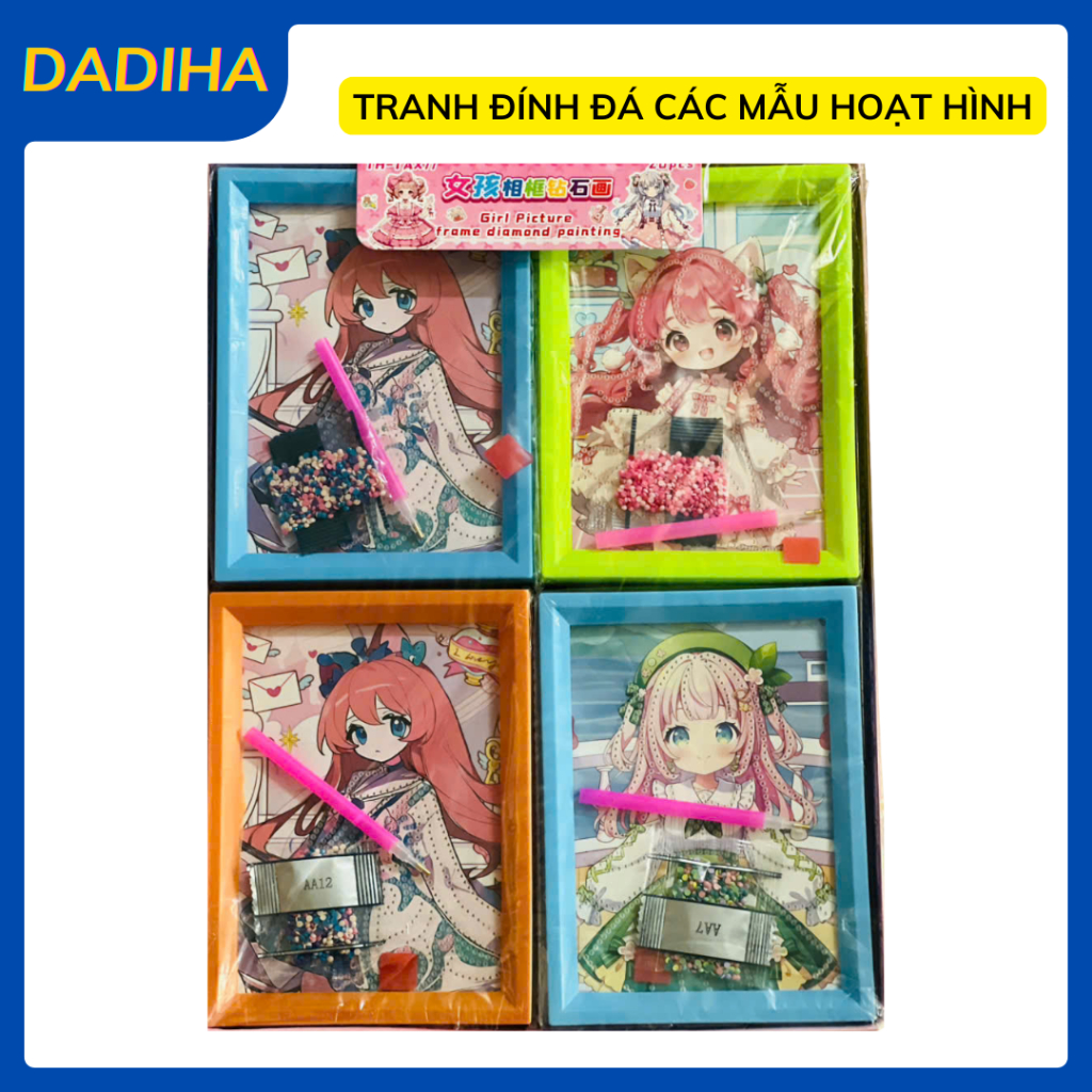 Hộp 20 Bộ Tranh Đính Đá Baby Three ,Tranh Đính Đá Hoạt Hình Công ChúaTự ...