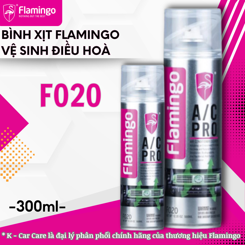 Xịt vệ sinh điều hòa máy lạnh ô tô, gia đình dạng bọt Flamingo F020 khử ...