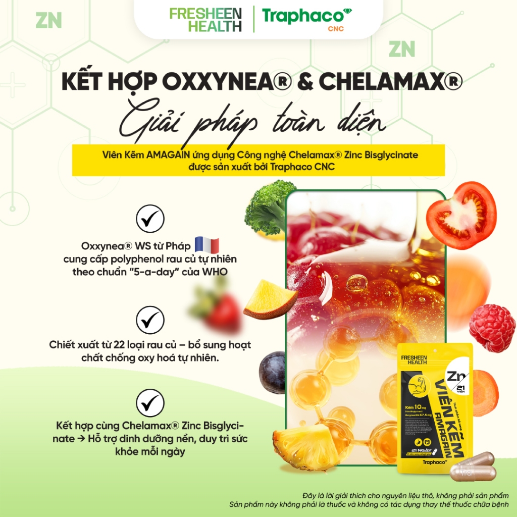 [Combo 3] Viên kẽm AMAGAIN sản xuất tại Traphaco CNC - Kẽm Chelamax ...