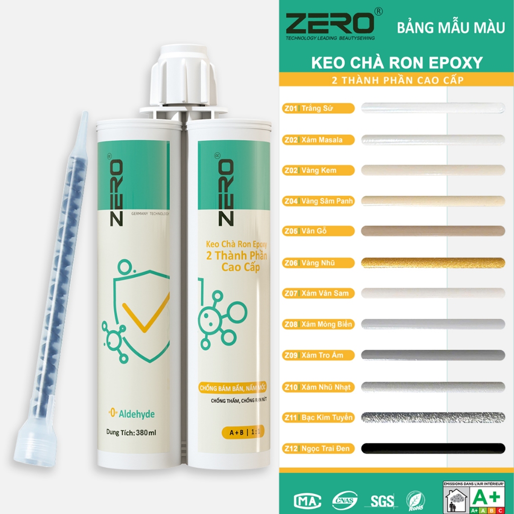 Keo chít mạch gạch Zero, keo chà ron Zero epoxy 2 thành phần (Chống ...