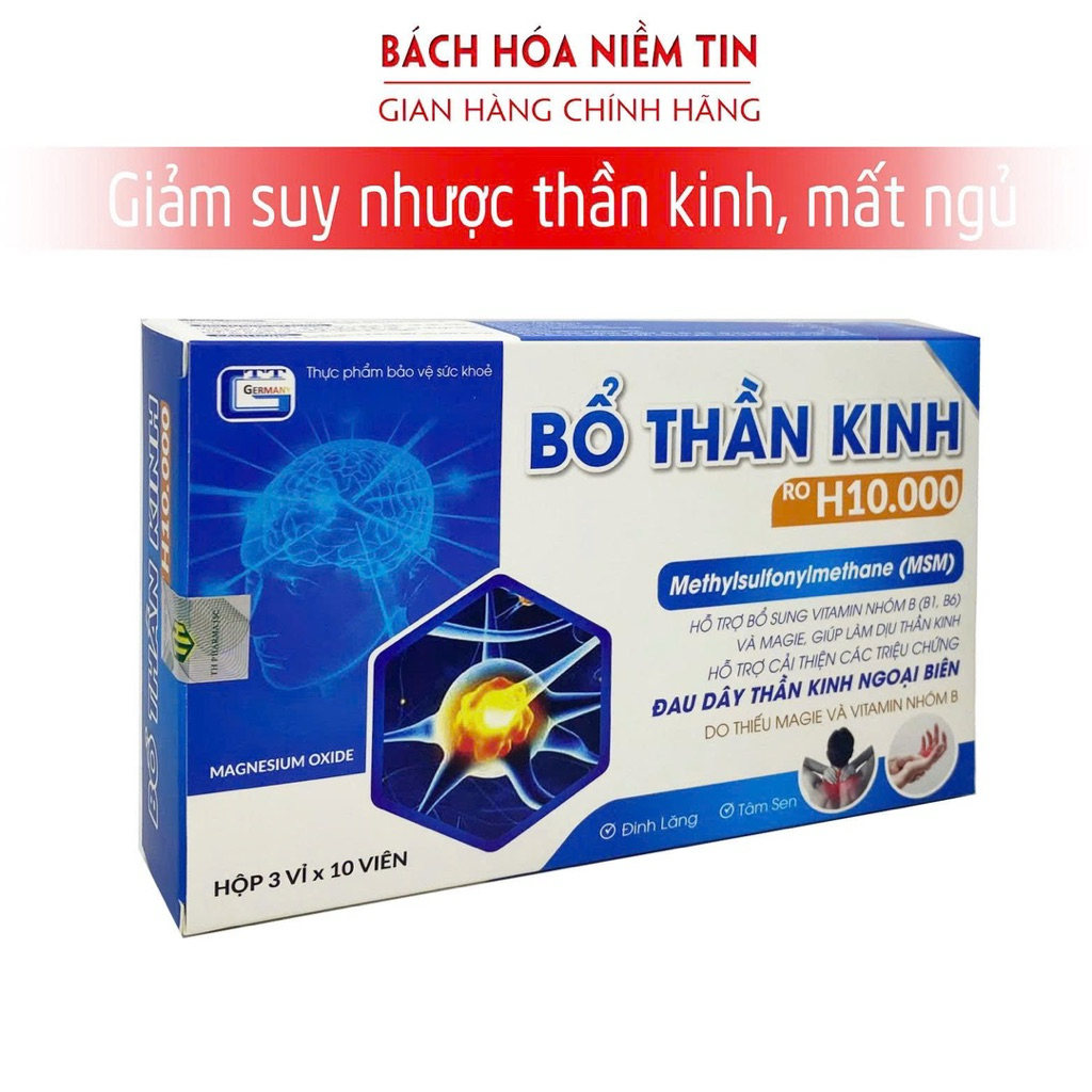 Viên uống Bổ Thần Kinh RH 10000 bổ sung vitamin B1,B6, B12 và Magie ...