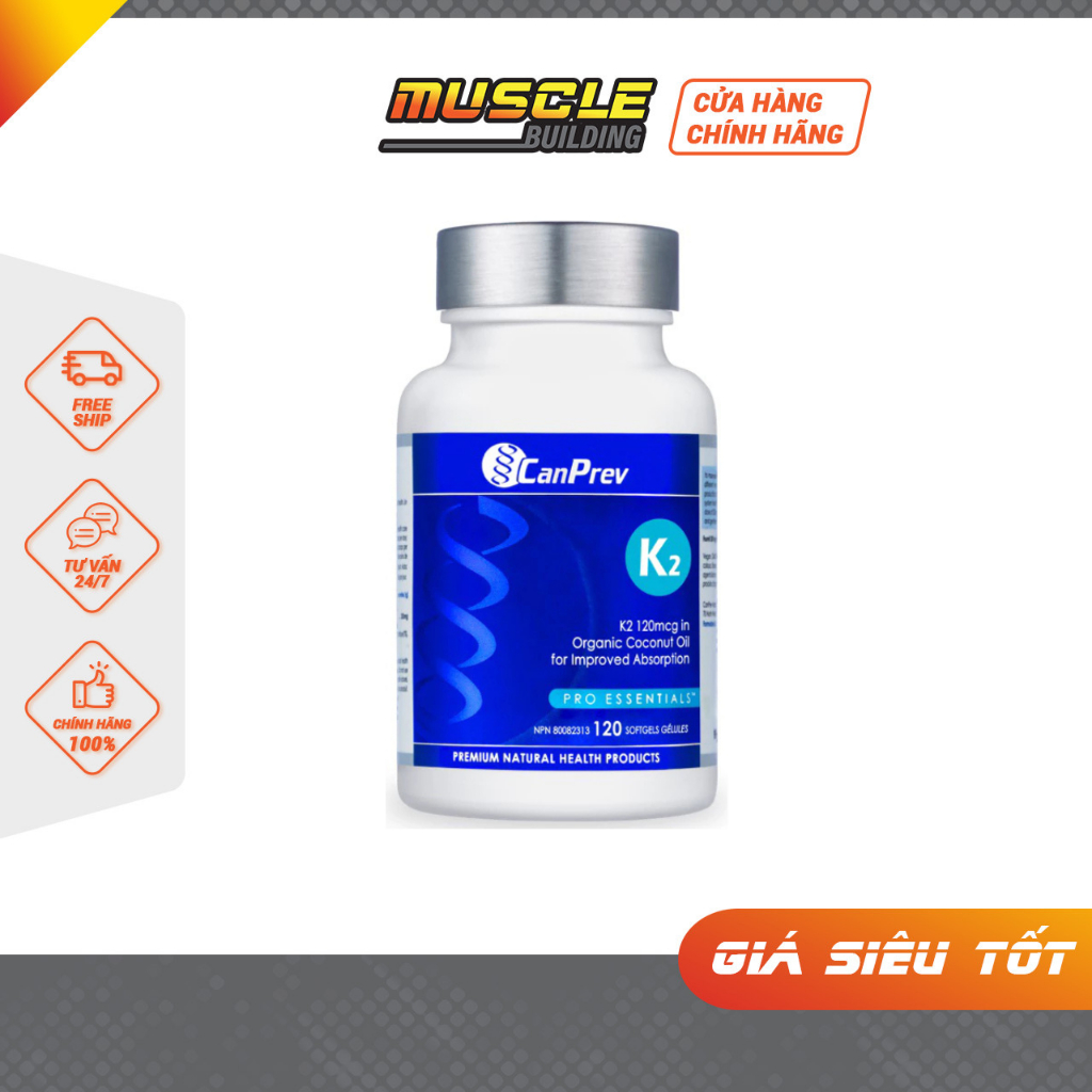 CanPrev Vitamin K2 120 mcg – Hỗ trợ chắc xương, sức khỏe tim mạch, hấp ...