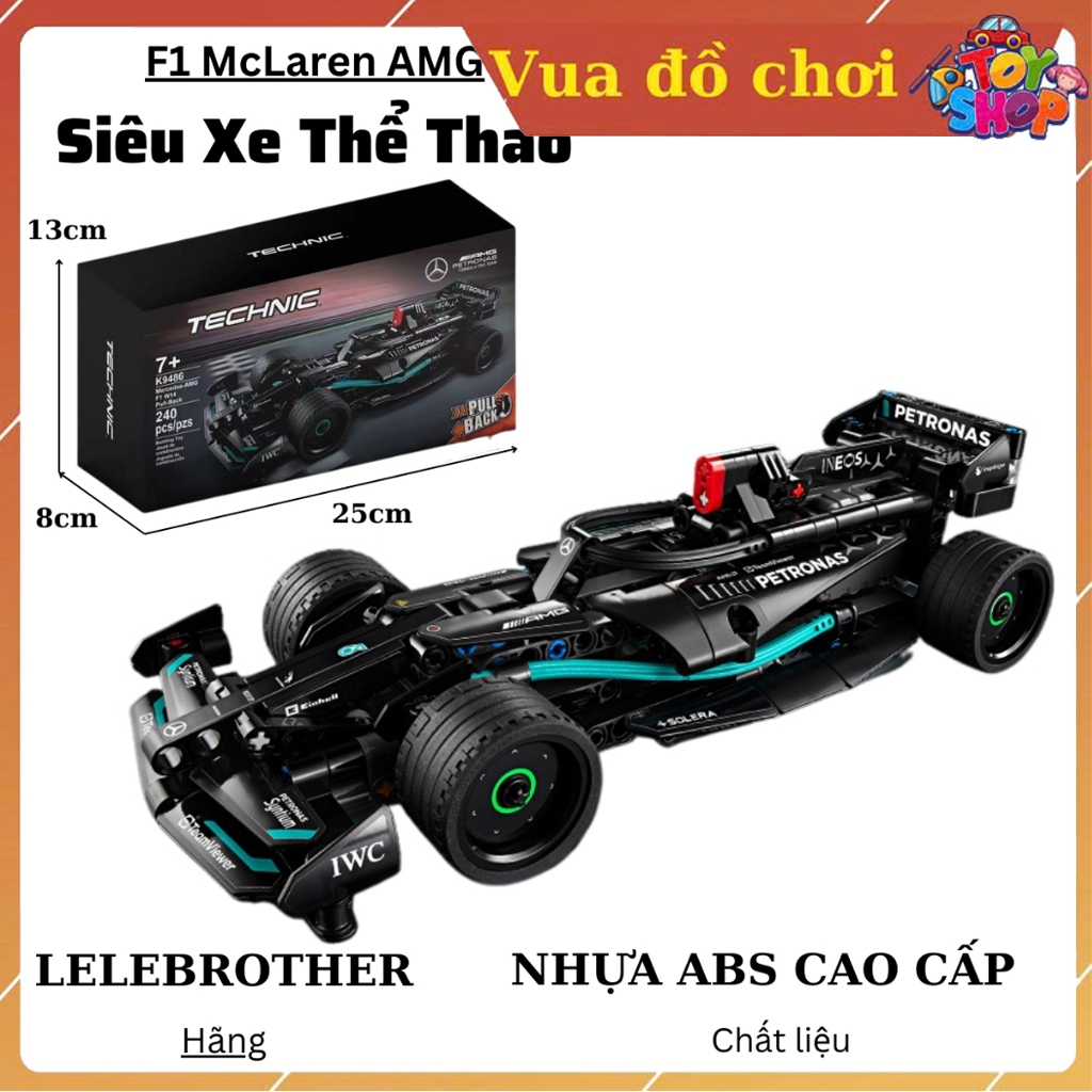 [Kèm động cơ] Mô hình lắp ráp đồ chơi siêu xe ô tô đua F1 Pullback tỉ ...