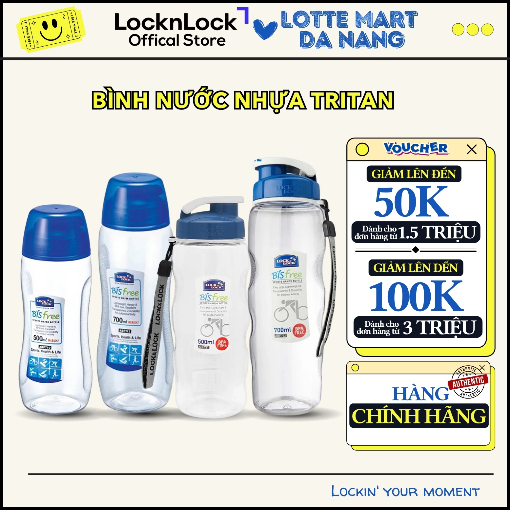 Bình nước thể thao Lock&Lock Handy Bottle 500ml 700ml ABF722 Bình nước ...