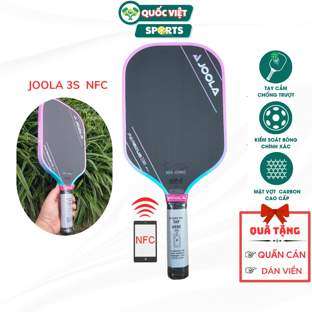 Vợt pickleball Joola 3s NFC bản giới hạn, mặt vợt chuẩn nhám Carbon ...