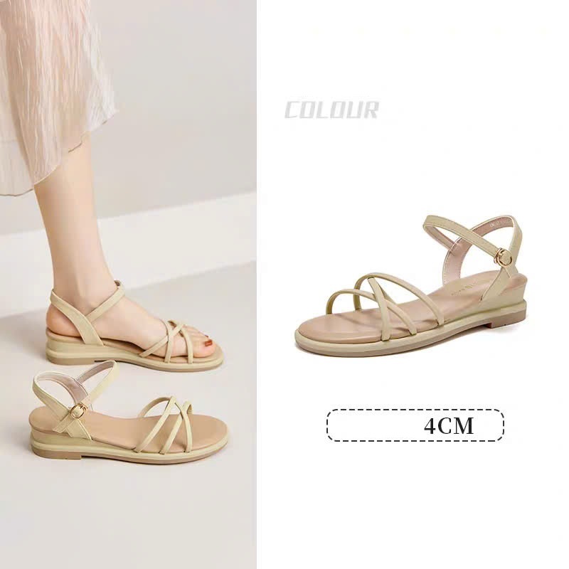các mẫu sandal đế bằng quai hậu nữ dusto cao 4-5cm da mềm chắc chắn êm ...