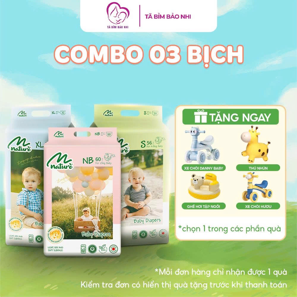 [COMBO 3 BỊCH TẶNG QUÀ] Bỉm Tã MOMO NATURE Chính Hãng Mẫu Mới 2025, Tã ...