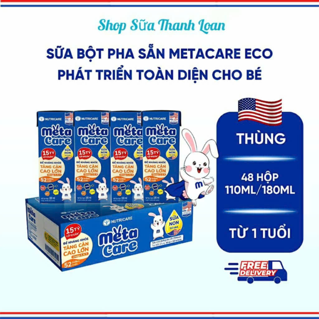 [HSD T10-2025] COMBO 4 LỐC 16 Hộp Sữa Nước Nutricare Metacare Eco 180ml. | Shopee Việt Nam