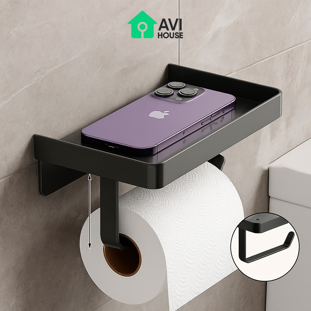 Kệ Đựng Giấy Vệ Sinh Kèm Kệ Để Điện Thoại AVI House KVS1 – Thiết Kế Kim ...