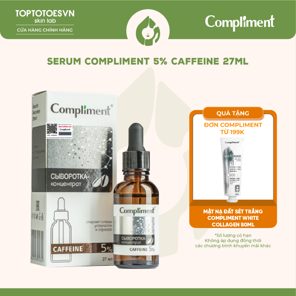 [HÀNG NHẬP KHẨU] Serum Compliment 5% Caffeine giúp săn chắc, tái tạo và trẻ hóa da 27ml | Shopee ...