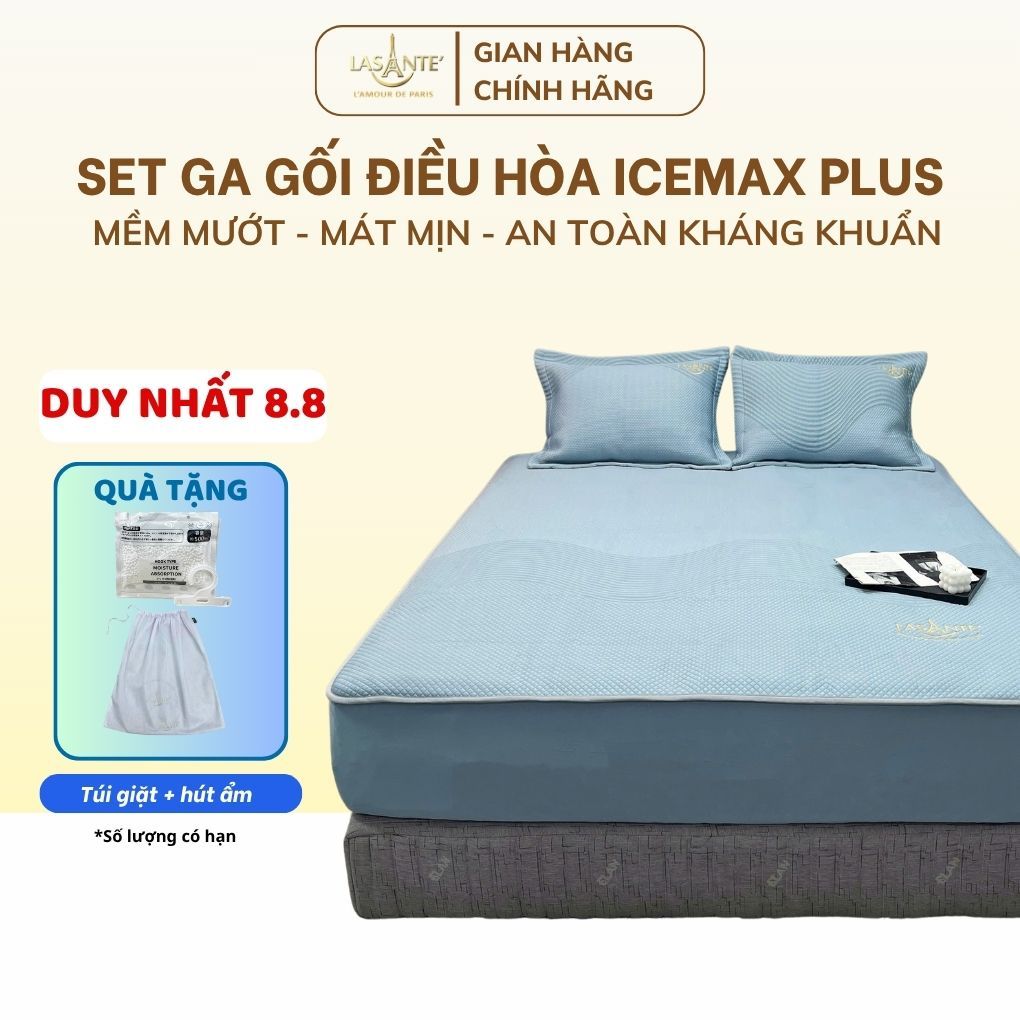 [PHIÊN BẢN MỚI 2025] Bộ ga gối điều hòa Icemax Plus Lasante mát lạnh với công nghệ Cooltouch ...