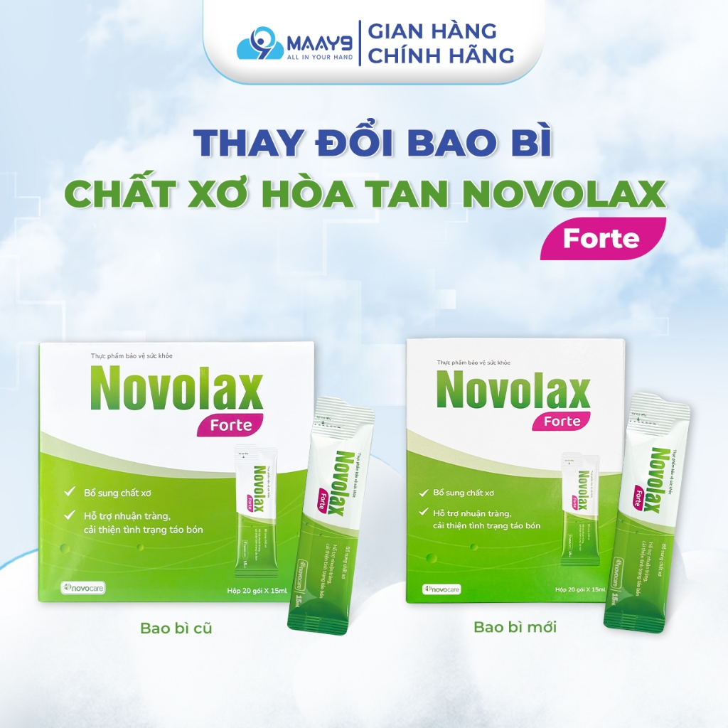 Ống uống giảm táo bón Novocare Novolax bổ sung chất xơ, hỗ trợ nhuận ...