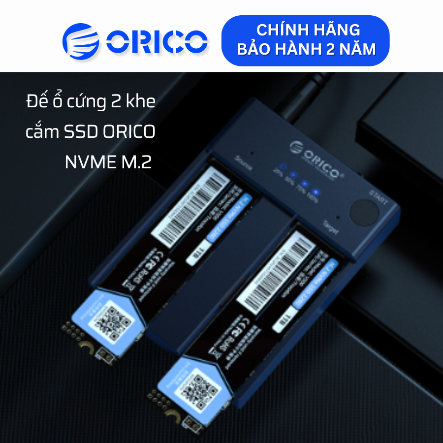 Đế ổ cứng 2 khe cắm SSD ORICO NVME M.2 M2P2 Tốc độ 10Gbps - HÀNG CHÍNH ...