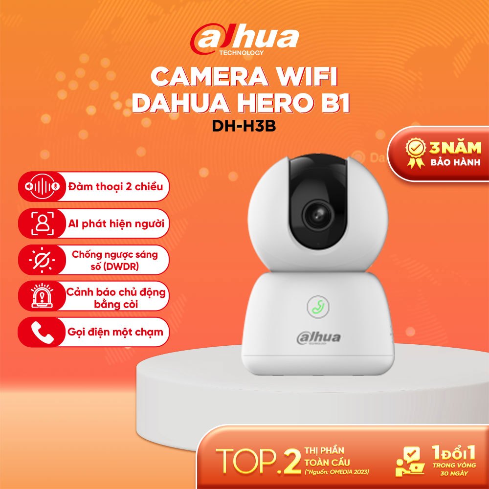 Camera WiFi Dahua Hero B1 (3MP/5MP), Quay Quét 360 Độ, Chạm để gọi điện ...