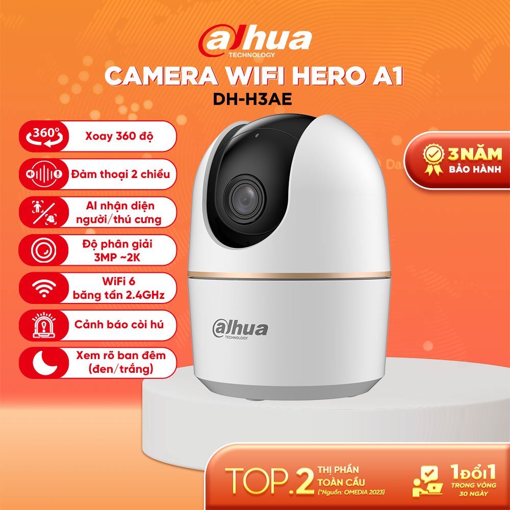 Camera Wifi Dahua Hero A1 3MP/5MP,Xoay 360 trong nhà, Đàm thoại 2 chiều ...