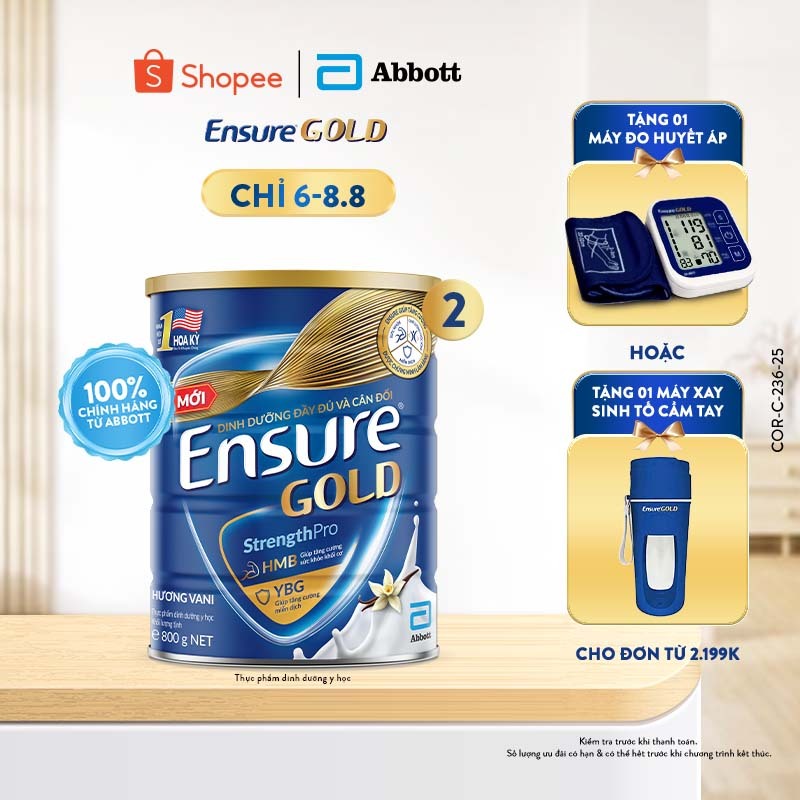 Combo 2 Lon Sữa bột Ensure Gold Abbott hương vani 800g/ 850g | Shopee Việt Nam