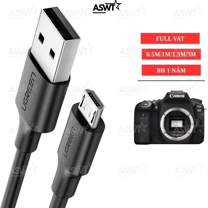 Cáp USB kết nối máy ảnh Canon EOS 90D M5 M6 M200 với máy tính, laptop ...