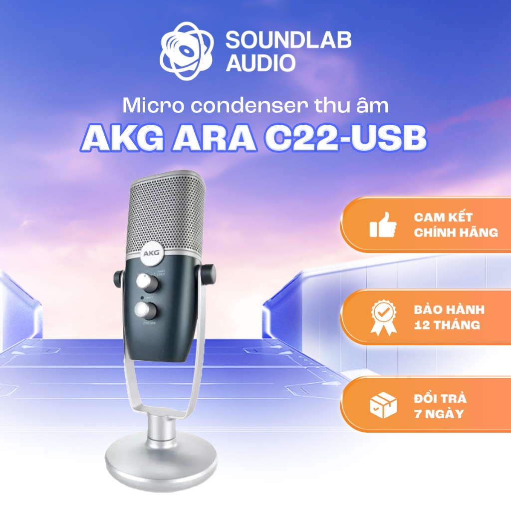 Micro condenser thu âm AKG ARA C22-USB Podcast Livestream - Hàng Chính hãng | Shopee Việt Nam