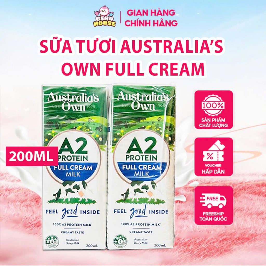 [Thùng 24 Hộp] Sữa tươi Australia's Own Full Cream | Shopee Việt Nam