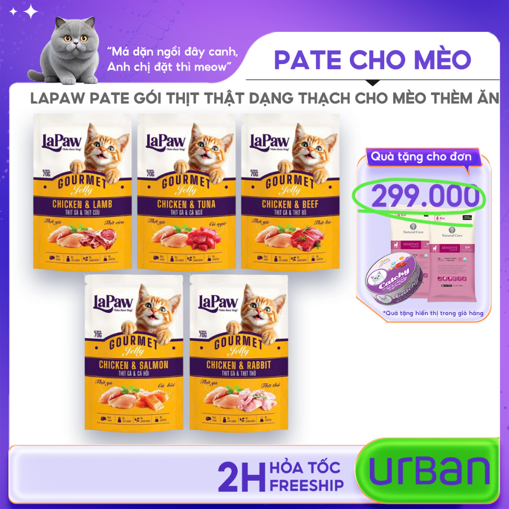 Lapaw pate gói thịt thật dạng thạch cho mèo thèm ăn | Shopee Việt Nam
