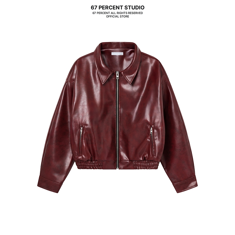 Áo Khoác Da Bomber Chất Liệu Faux Leather Cao Cấp 67PERCENT / 67% ...
