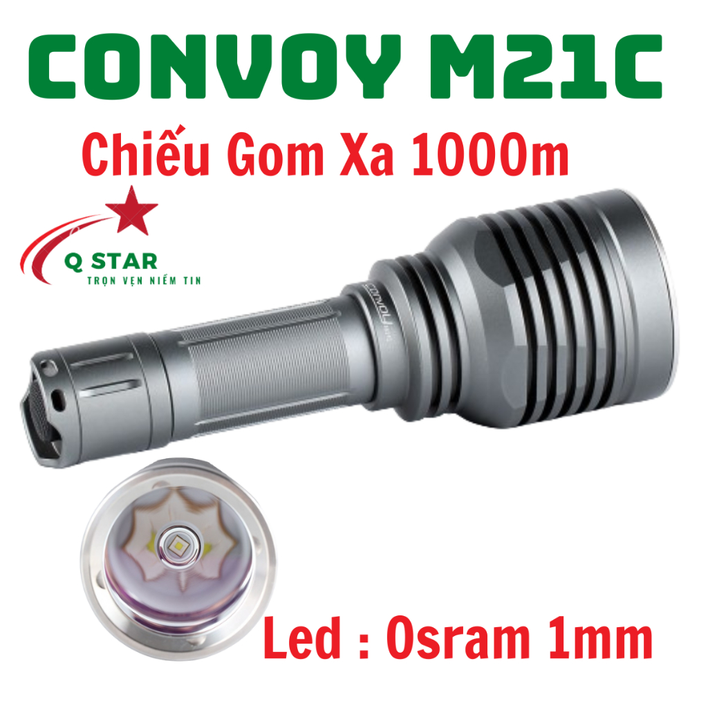Đèn Pin Covoy M21C Led Osram 1mm Chiếu Gom Xa 1000m Nhiệt Màu 6k5 Với 8 ...