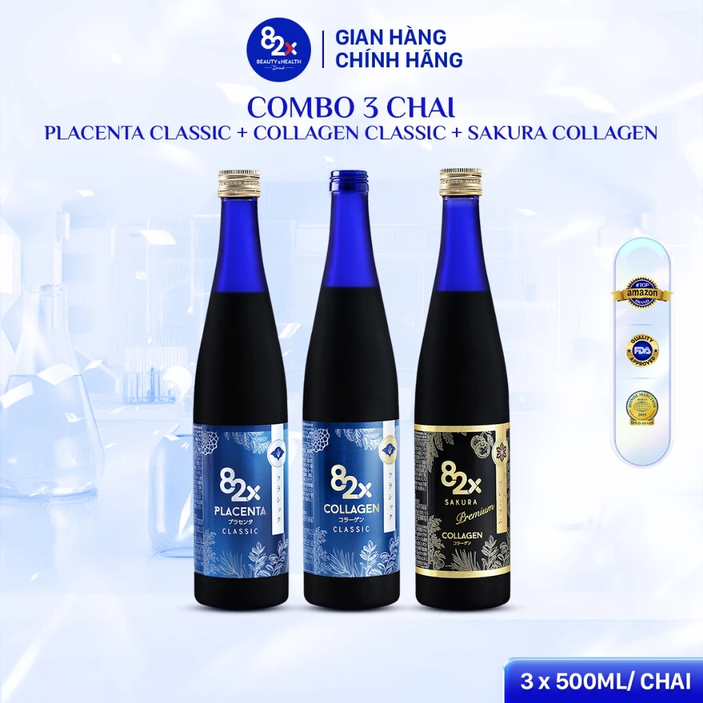 [Collagen 82X] - Combo 3 chai gồm 1 Collagen Classic + 1 Placenta ...