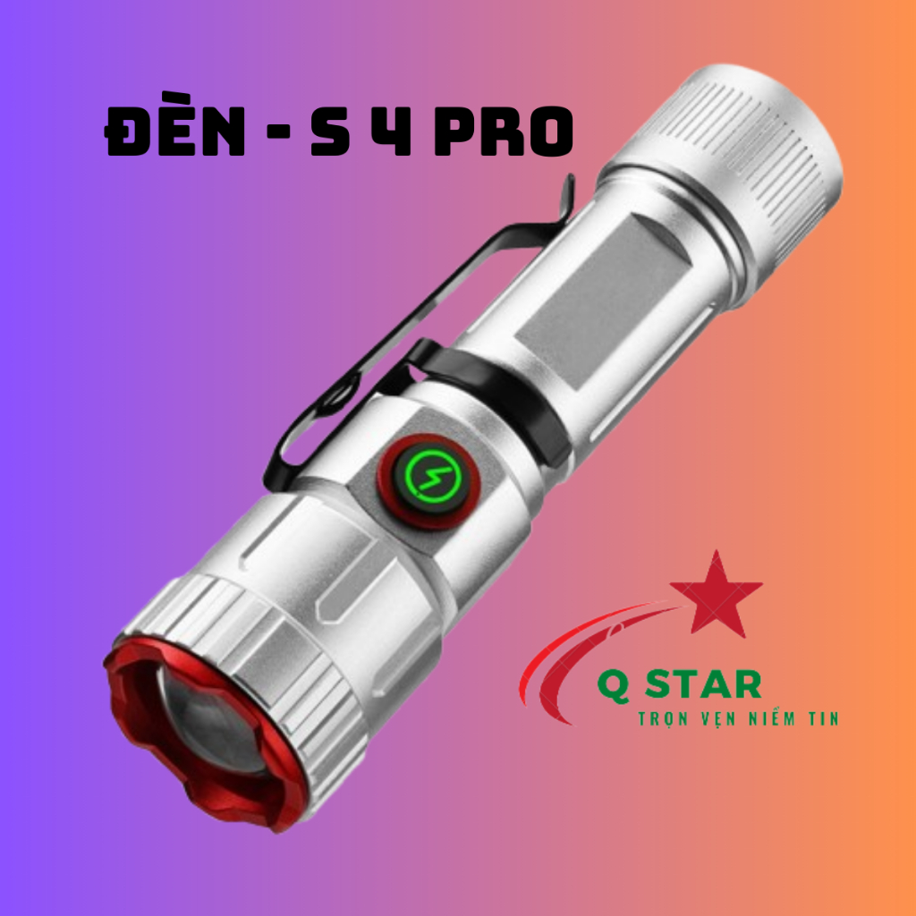Đèn Pin Cầm Tay Mini Chiếu Gần Zoom Xa S4 Pro Full Kim Loại Có Nam Châm ...