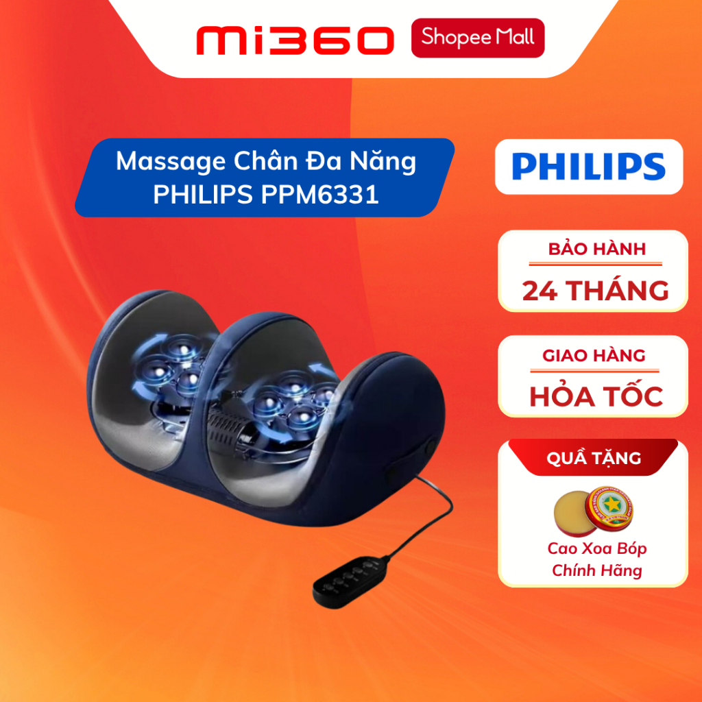 Máy Massage Vùng Chân PHILIPS 6331 | 2 chế độ massage | Chườm ấm hiệu ...