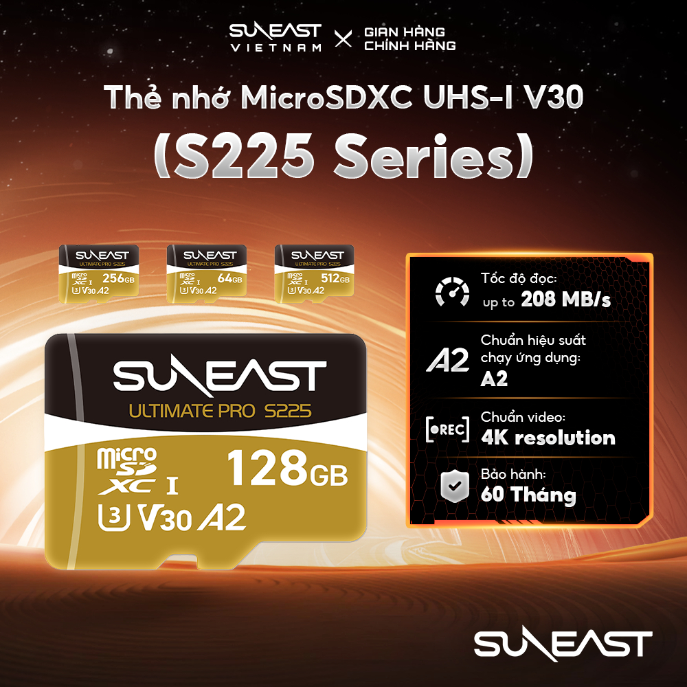 Thẻ nhớ microSDXC SunEast V30 64GB | 128GB | 256GB | 512GB S225 Series ...