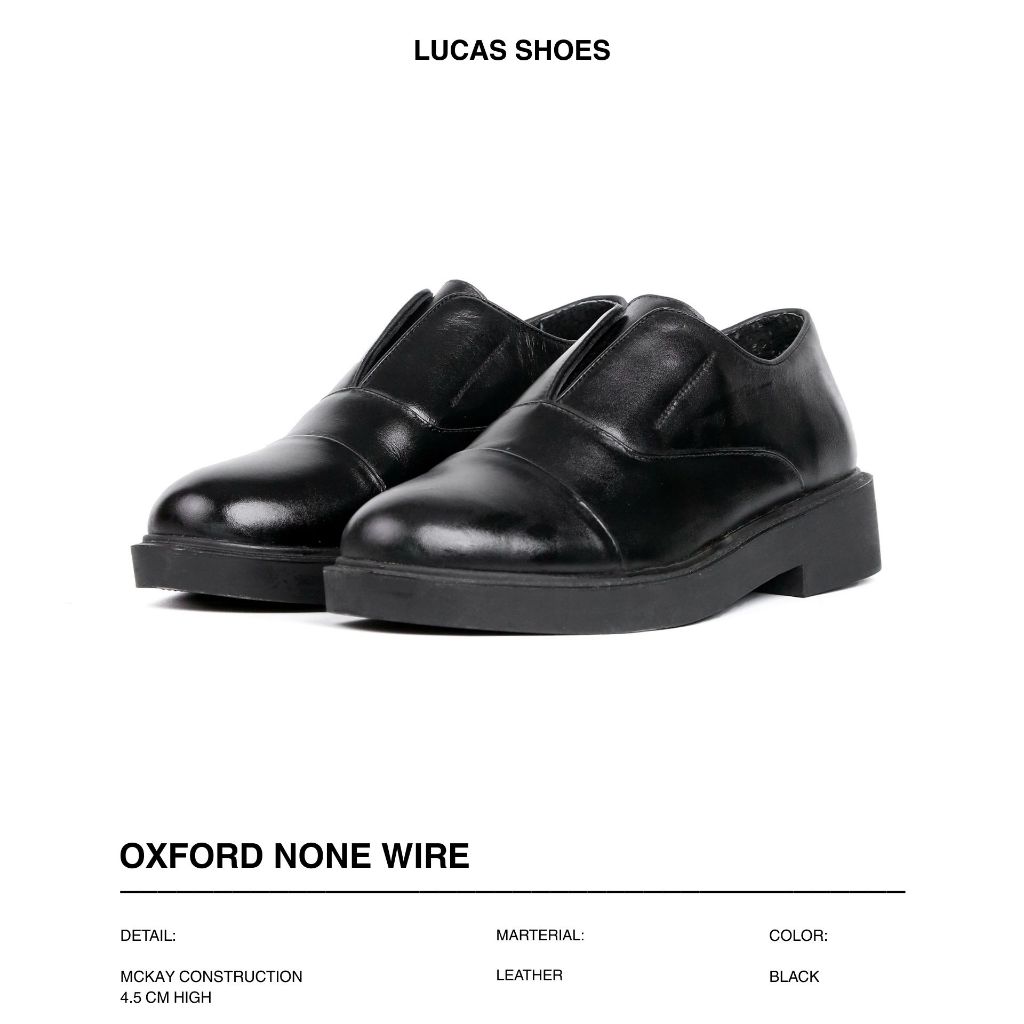 Giày Da Oxford None Wire Black Lucas, Kiểu dáng công sở, Làm từ da bò ...