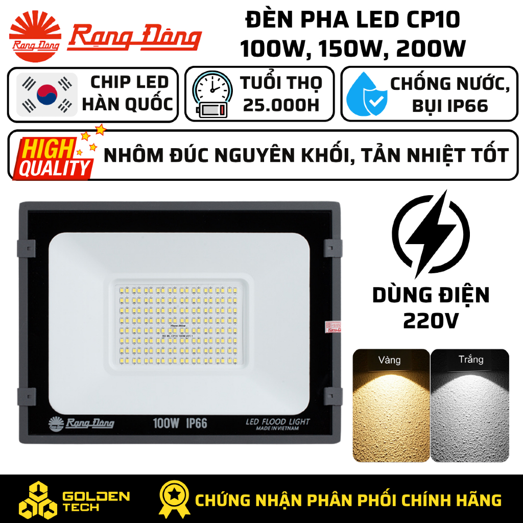 Đèn Led Chiếu Pha Rạng Đông 100W, 150W, 200W 6500K/3000K CP10 | Shopee ...