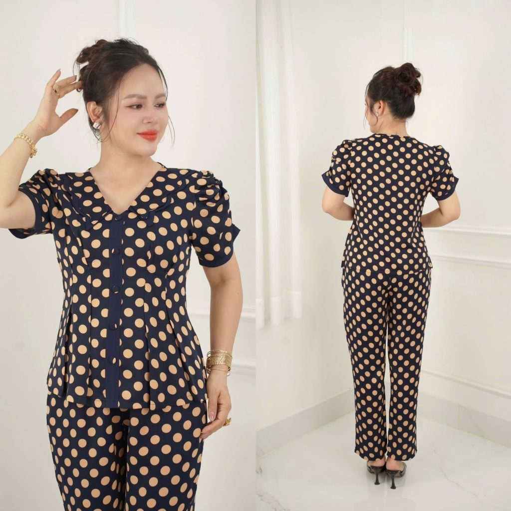 Đồ bộ trung niên, Sét đồ kiểu cho các mẹ, quần dài suông, chất lụa hàn thoáng mát Ms106 | Shopee ...