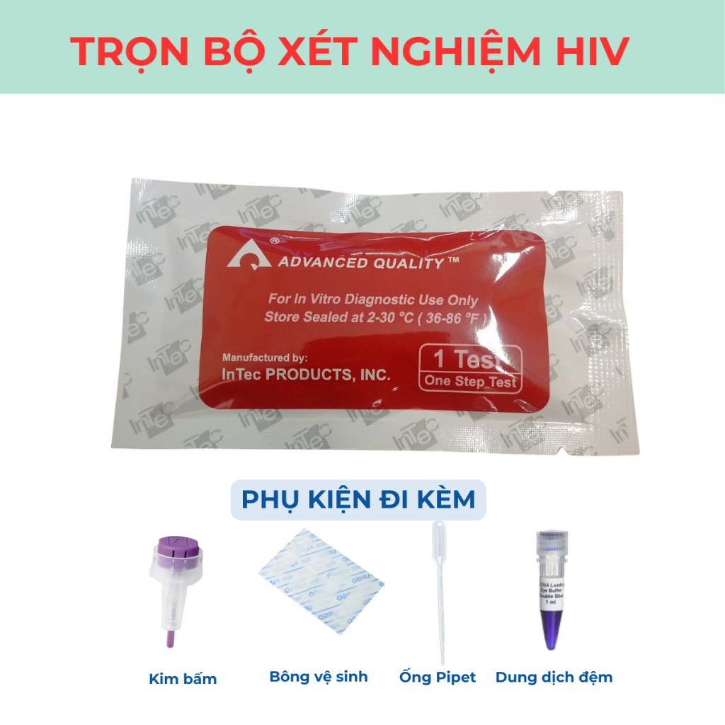 Que thử test nhanh HIV tại nhà, Bộ test nhanh HIV INTEC hàng chính hãng ...