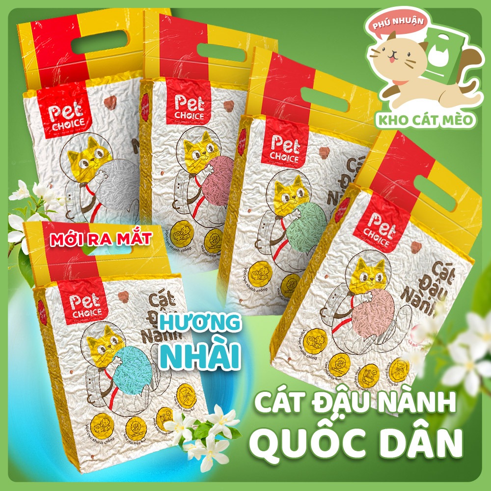 PET CHOICE Cát đậu nành quốc dân vệ sinh cho mèo, thấm hút nhanh, khử ...