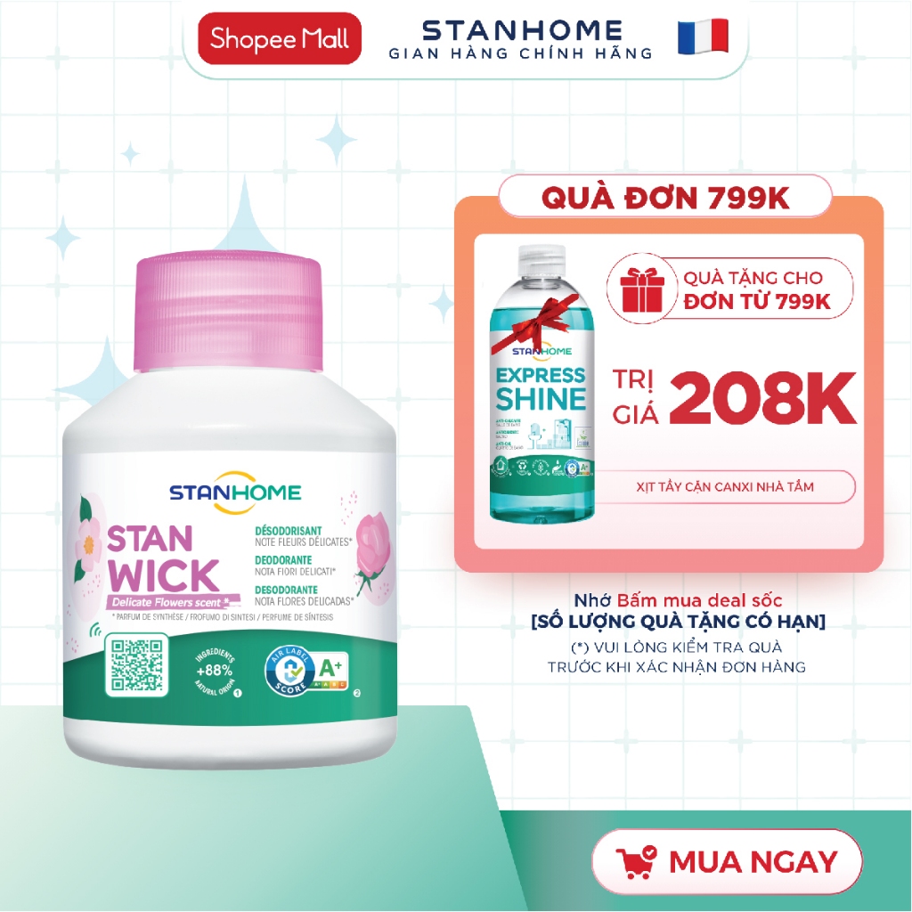 Sáp thơm khử mùi Stanhome Stan Wick 250ml tiêu chuẩn Air Label Score A+ ...