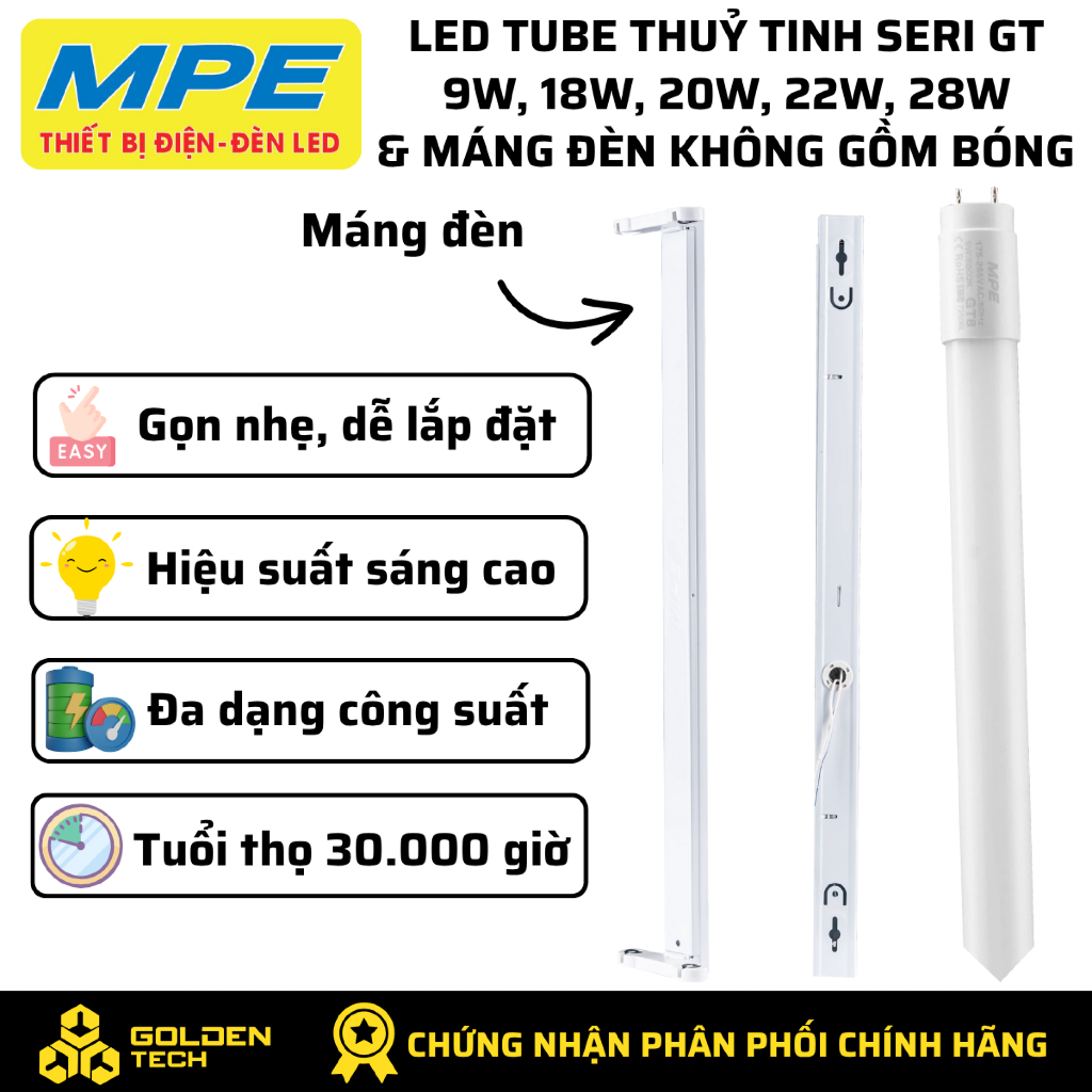(Ship Hỏa tốc SG) Bóng Đèn LED Tuýp 1m2 28W MPE Ánh sáng trắng bóng Tube Thuỷ tinh | Shopee Việt Nam