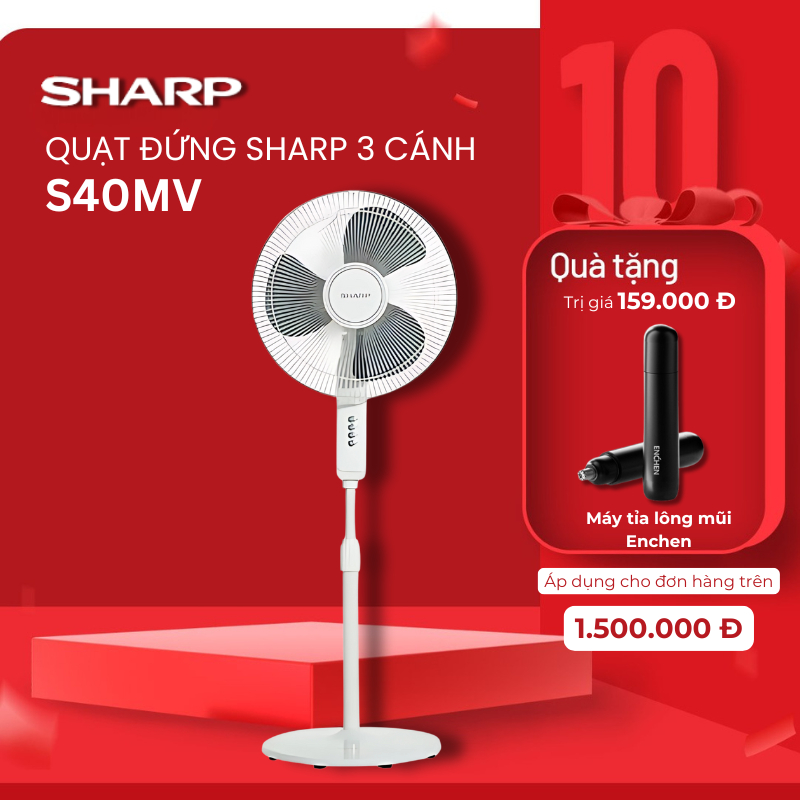 Quạt đứng Sharp 3 cánh PJ-S40MV-LG 55W - Bảo Hành Chính Hãng Sharp | Shopee Việt Nam