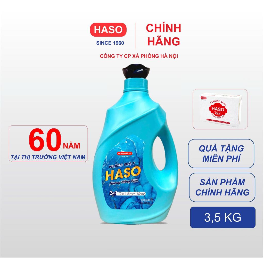 [Tặng Xà Phòng] Nước Giặt Can HASO 5KG Cao Cấp Hương Nắng Biển Thơm Mát ...
