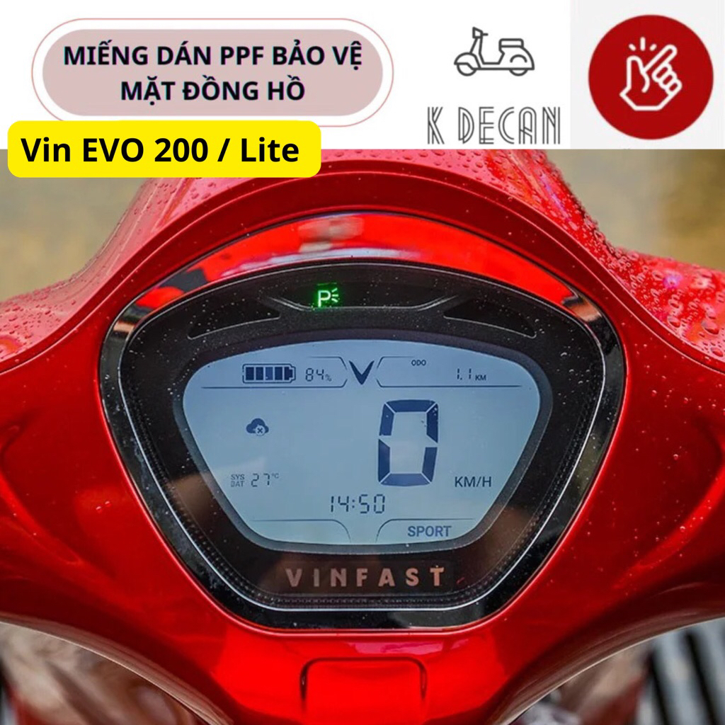 dán xe evo 200 / lite . miếng dán ppf bảo vệ mặt đồng hồ xe vinfast evo ...