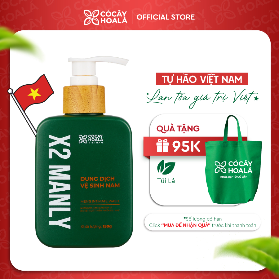 Dung dịch vệ sinh nam Cỏ Cây Hoa Lá X2 Manly Làm sạch vùng đại bàng nam giới 150g | Shopee Việt Nam