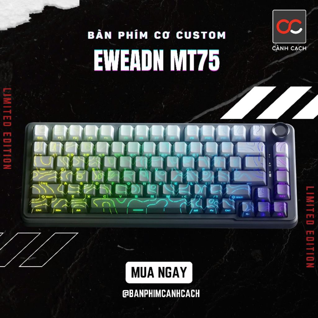 Bàn Phím Cơ Gaming Không Dây 3 Mode Kết Nối MT75 | Shopee Việt Nam