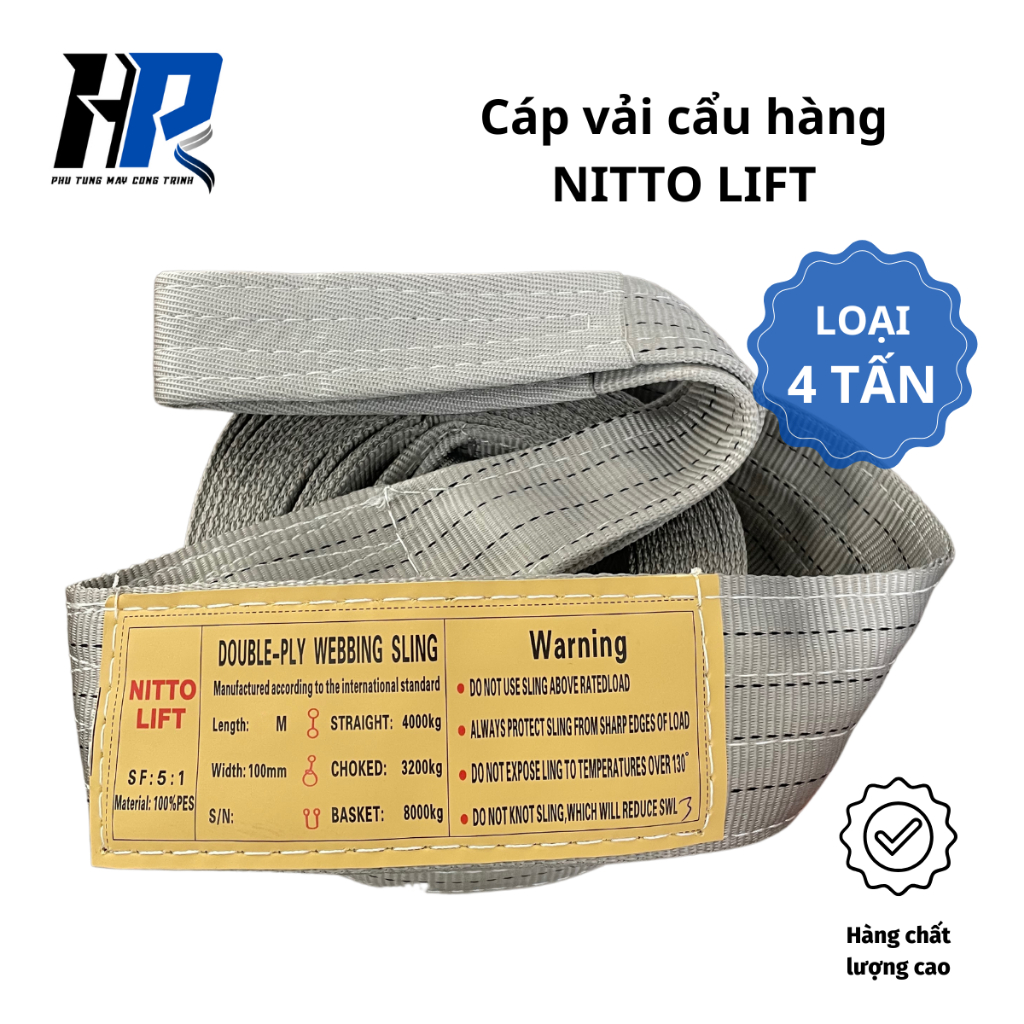 Cáp Vải Cẩu Hàng 4 tấn dài từ 3 đến 8m NITTO LIFT – Bản Rộng 100mm ...